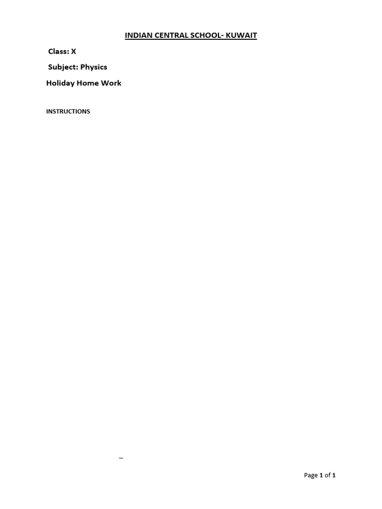 Icals Holiday Homework Grade 10 | PDF