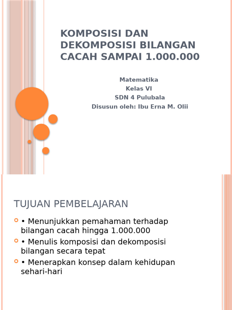 Materi Komposisi Dekomposisi Bilangan Kelas6 | PDF