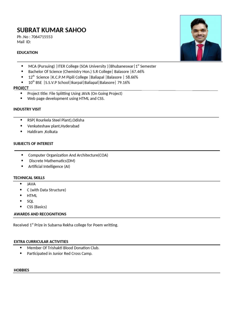 Subrat CV | PDF