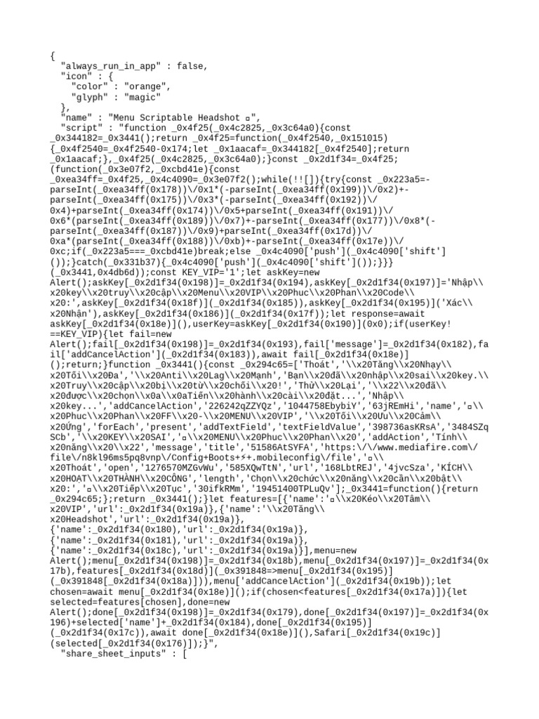 Menu Headshot ?.scriptable | PDF