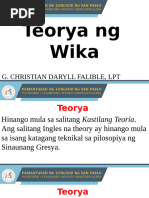 Aralin 3 Grade 11 Teorya NG Wika | PDF