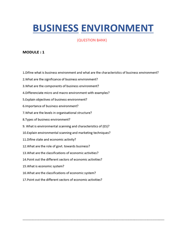 Business Environment | PDF | Economies