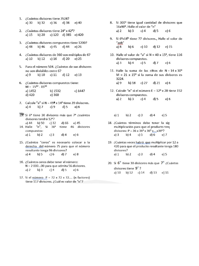 Numeros Primos Tarea 2do Año | PDF