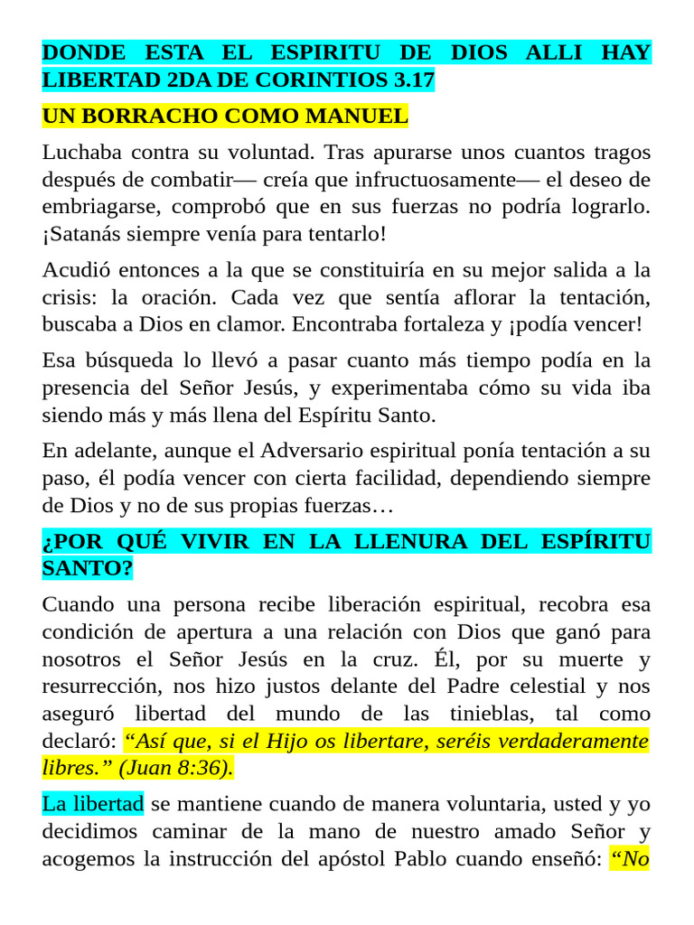 Donde Esta El Espiritu de Dios Alli Hay Libertad 2da de Corintios 3 ...