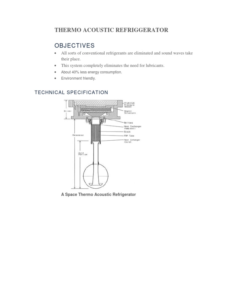 Eco-Friendly Thermo Acoustic Refrigerator | PDF