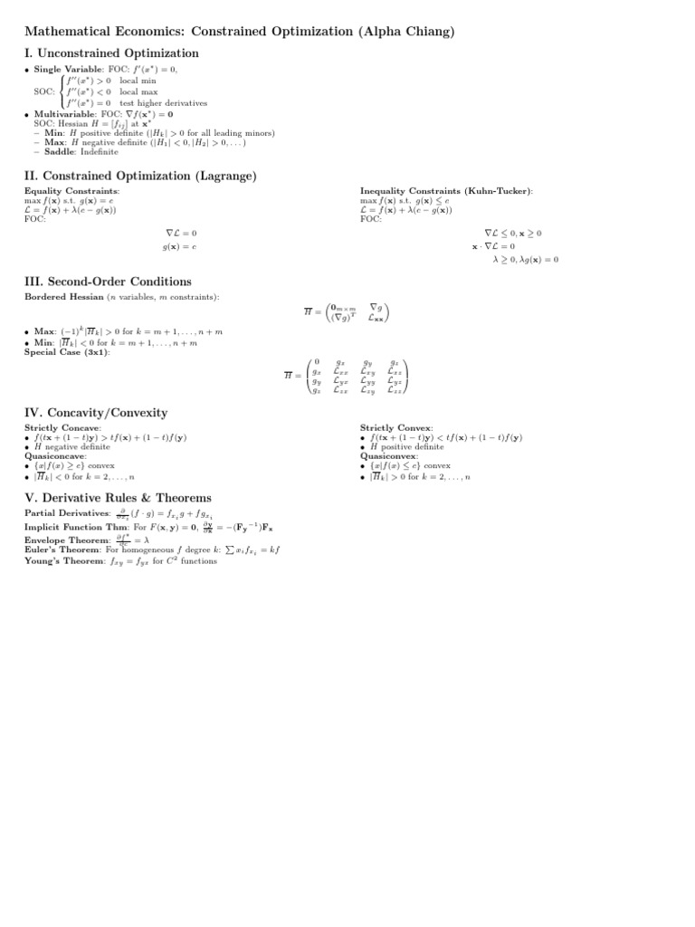 Math Finals Cheat Sheet | PDF | Mathematical Optimization | Mathematics