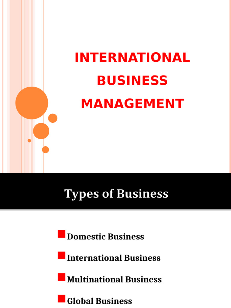 Overview of International Business Types | PDF | Exports | Joint Venture
