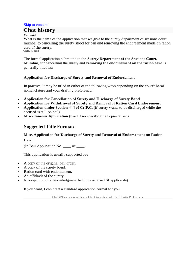Surety Discharge | PDF