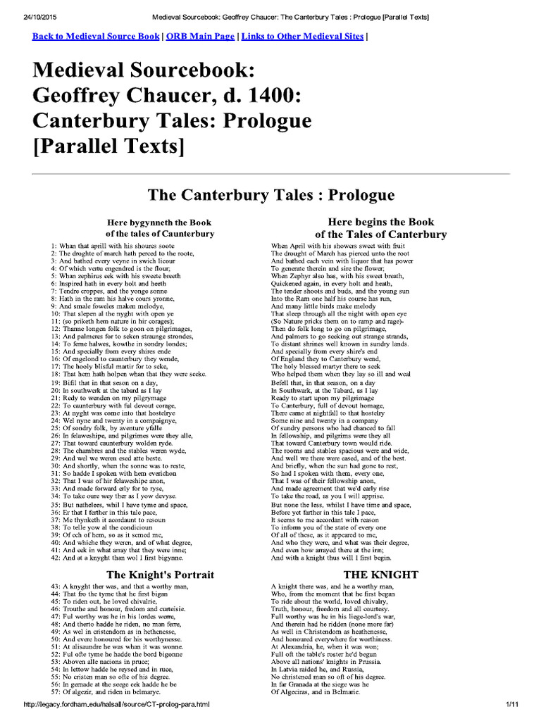Medieval Sourcebook - Geoffrey Chaucer - ... Bury Tales (Parallel Texts ...