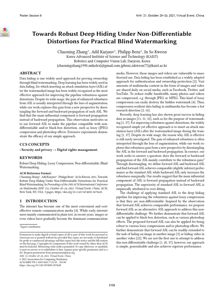 Towards Robust Deep Hiding Under Nondifferentiable Distortions for ...