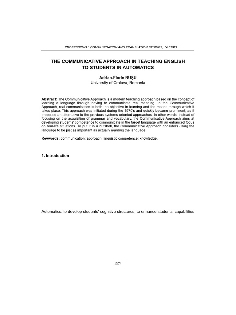 The Communicative Approach in Teaching English To Students 2c4f2bfp ...