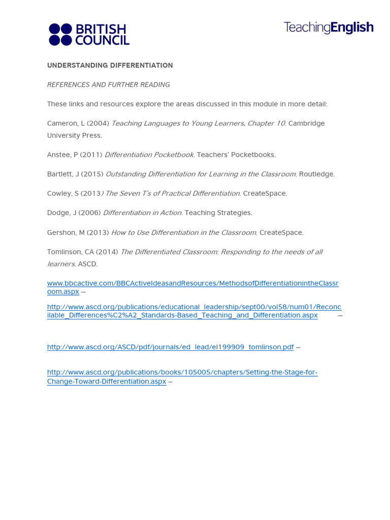 Understanding Differentiation - References | PDF