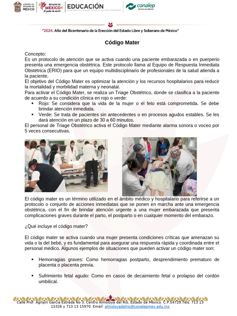 Codigo Mater | PDF | Parto | El embarazo