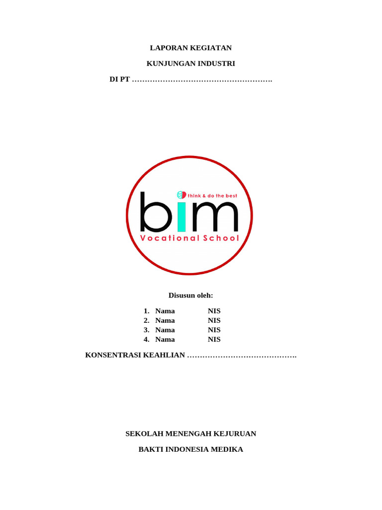 Template Laporan Kegiatan Kunjungan Industri | PDF