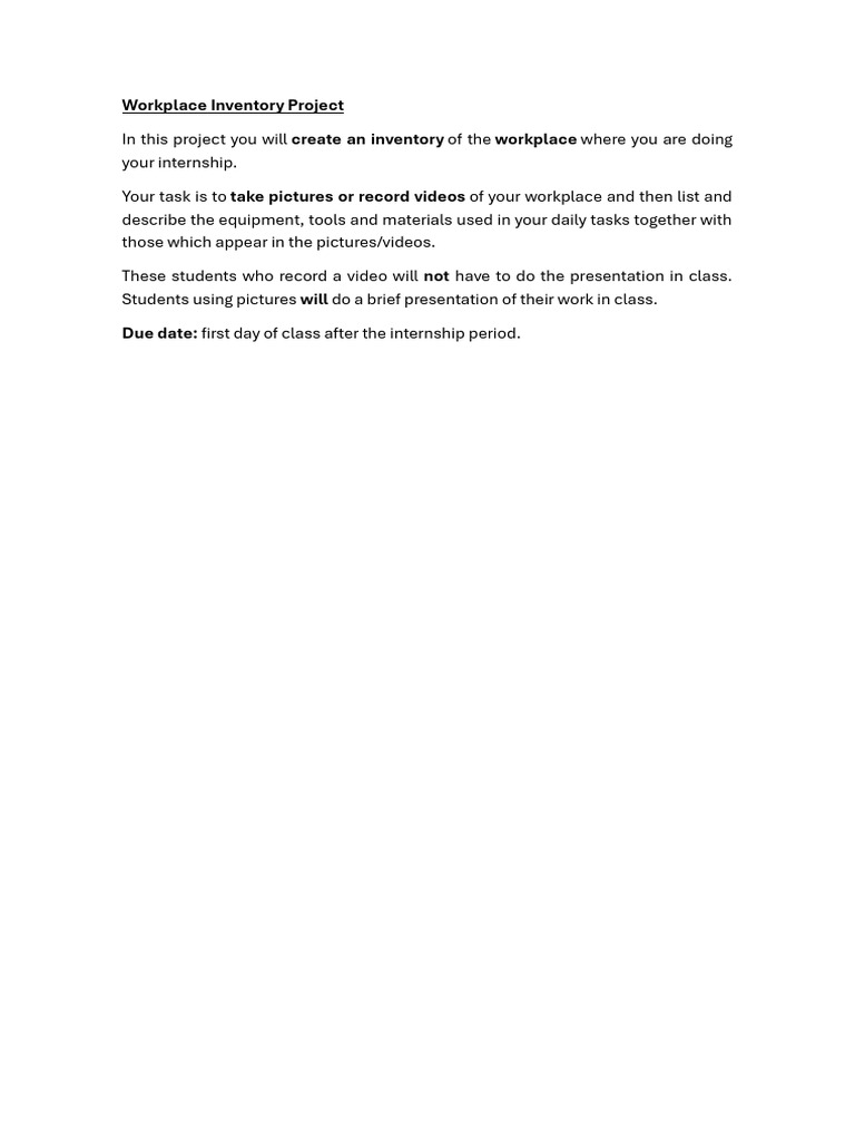 Workplace Inventory Project | PDF
