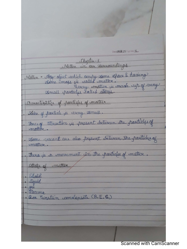 Science Chapter 1 Matter in Our Surrounding | PDF