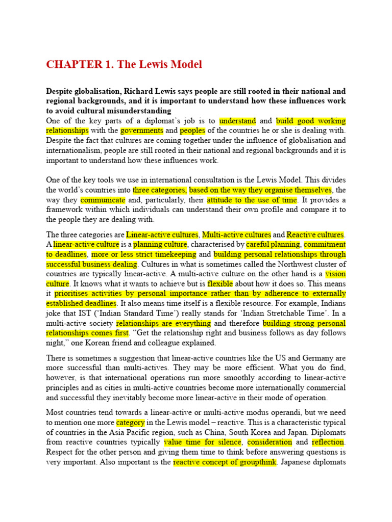 Chapter 1 - The Lewis Model | PDF | Social Psychology | Human Communication