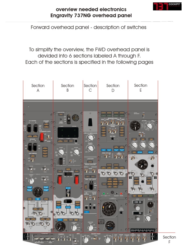 737NG Overhead Panel Electronics Guide | PDF | Manufactured Goods ...