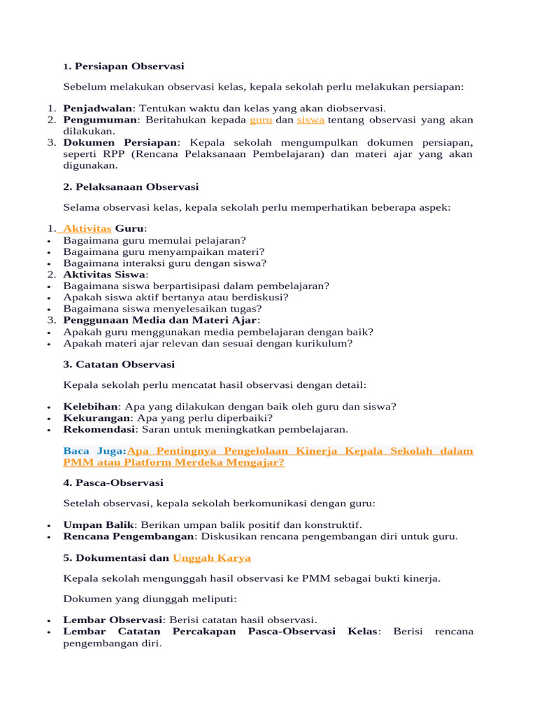 Panduan Observasi Kelas Efektif | PDF