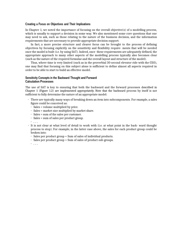 Defining Objectives in Modeling Processes | PDF