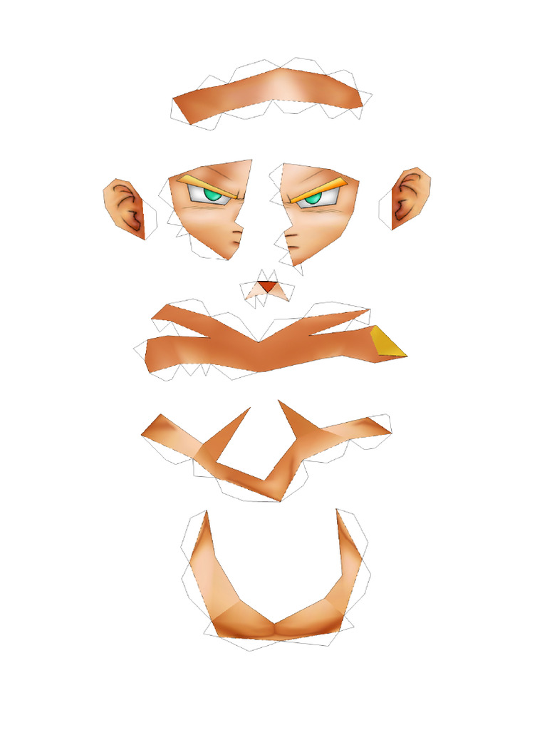 Papercraft Chibi - GOKU SSJ - LINELESS | PDF