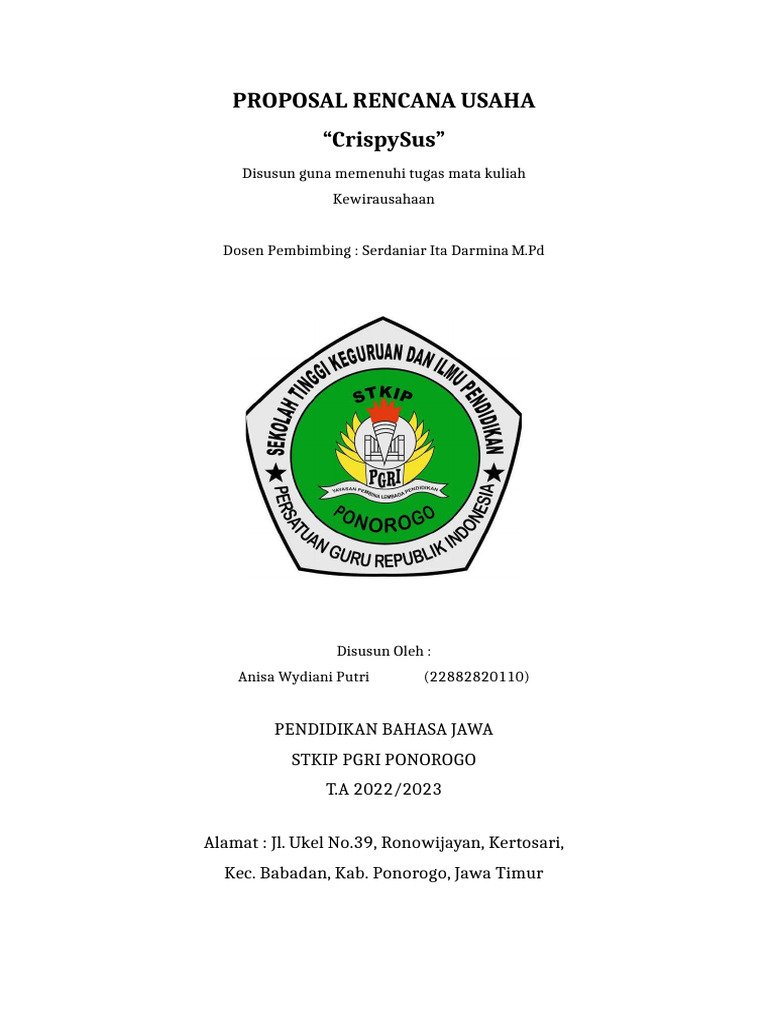 Proposal Rencana Usaha | PDF