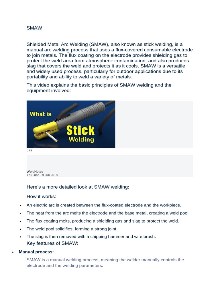 Beginner's Guide to SMAW Welding | PDF