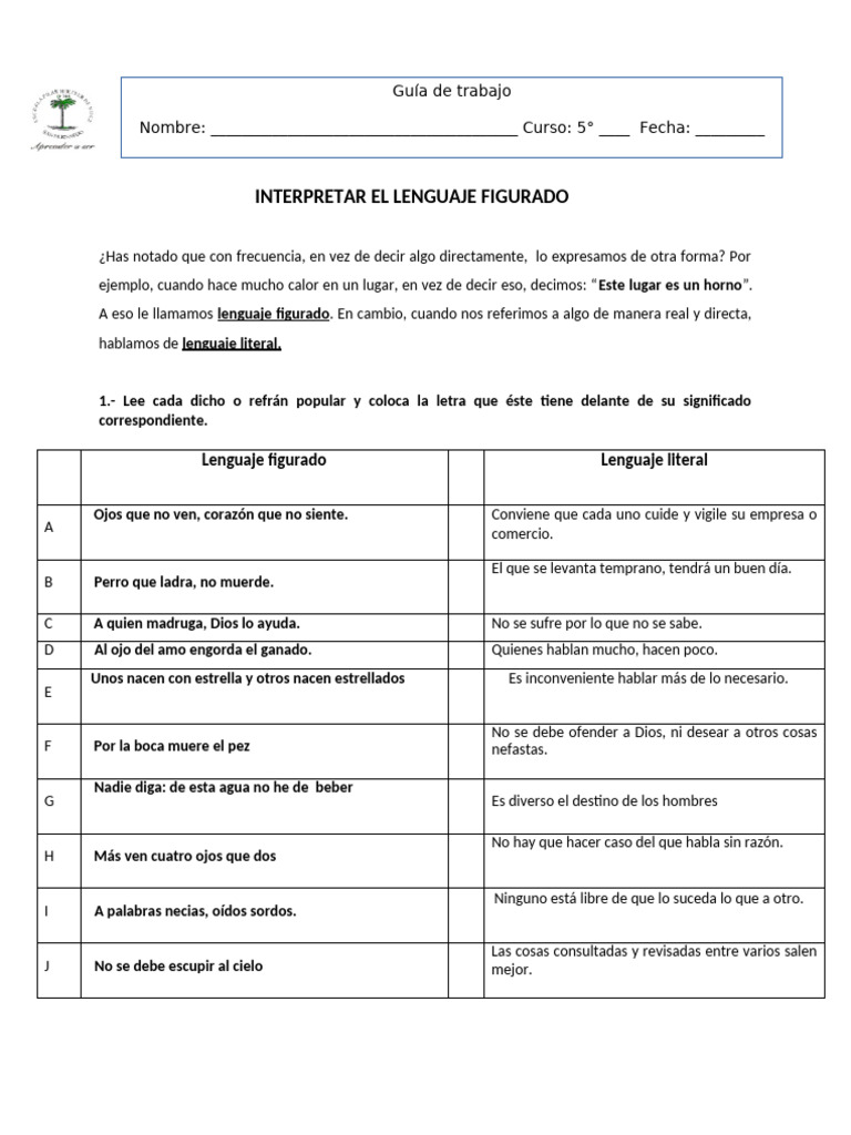 Interpretar Lenguaje Figurado Editado | PDF