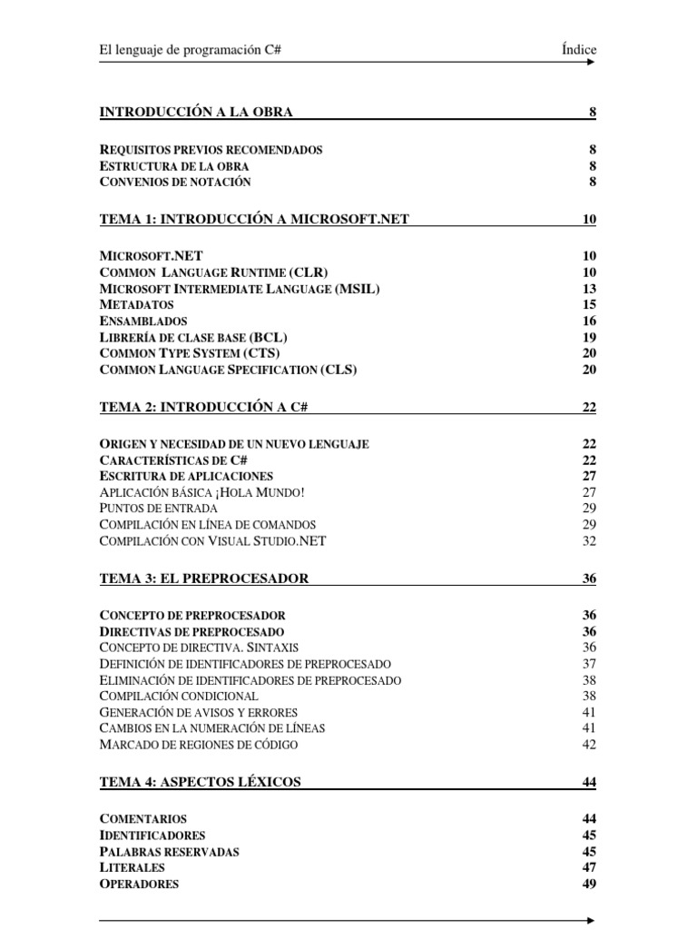 El Lenguaje de Programación C# | PDF | Compilador | C Sharp (lenguaje ...