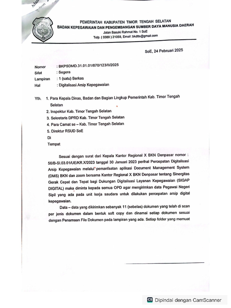 Digitalisasi Arsip Kepegawaian | PDF