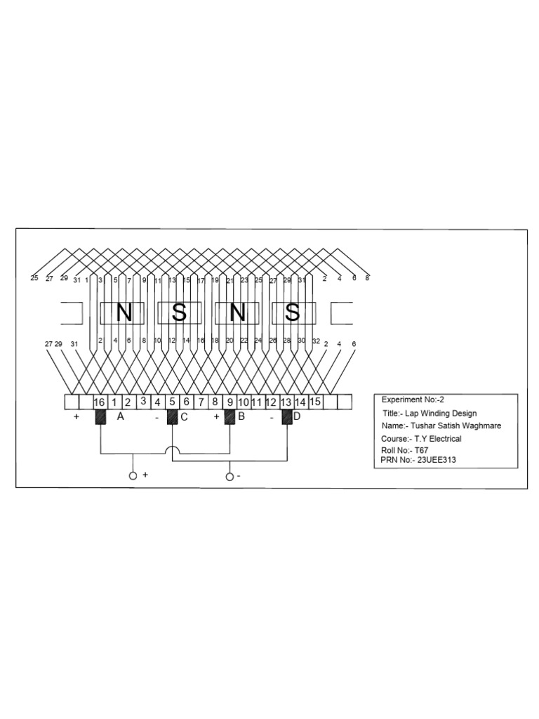 Lap Winding Design Experiment | PDF