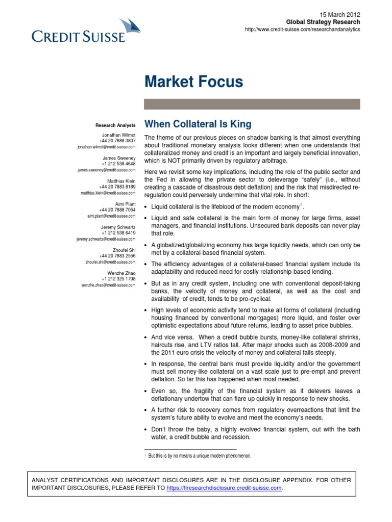 When Collateral Is King | PDF | Money Supply | Asset Backed Security