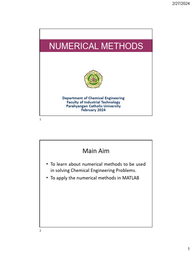 Pengantar Metode Numerik | PDF | Numerical Analysis | Equations
