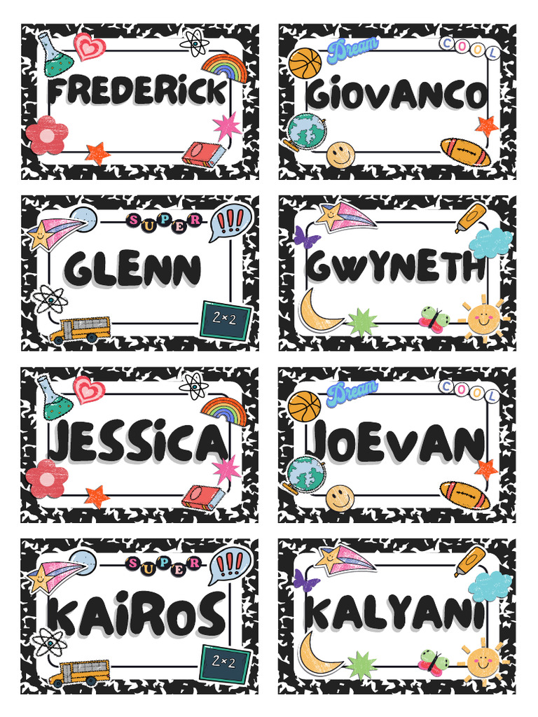 Sticker Vectors Back To School Student Label in Colorful Retro Style | PDF