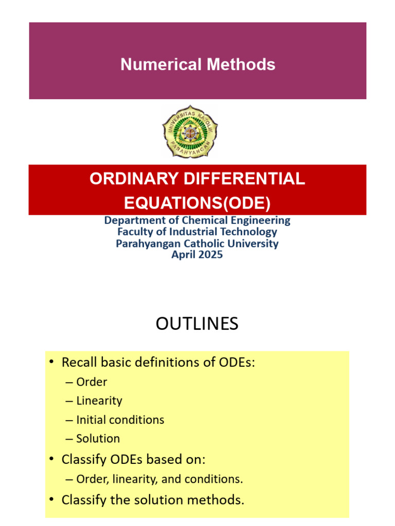 Metode Numerik-8-Ordinary Differential Equation | PDF | Ordinary ...