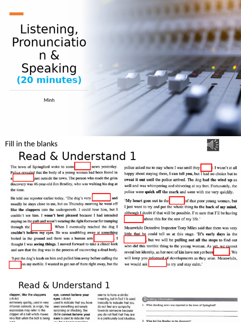 Listening, Pronunciation & Speaking - Lesson 1 | PDF