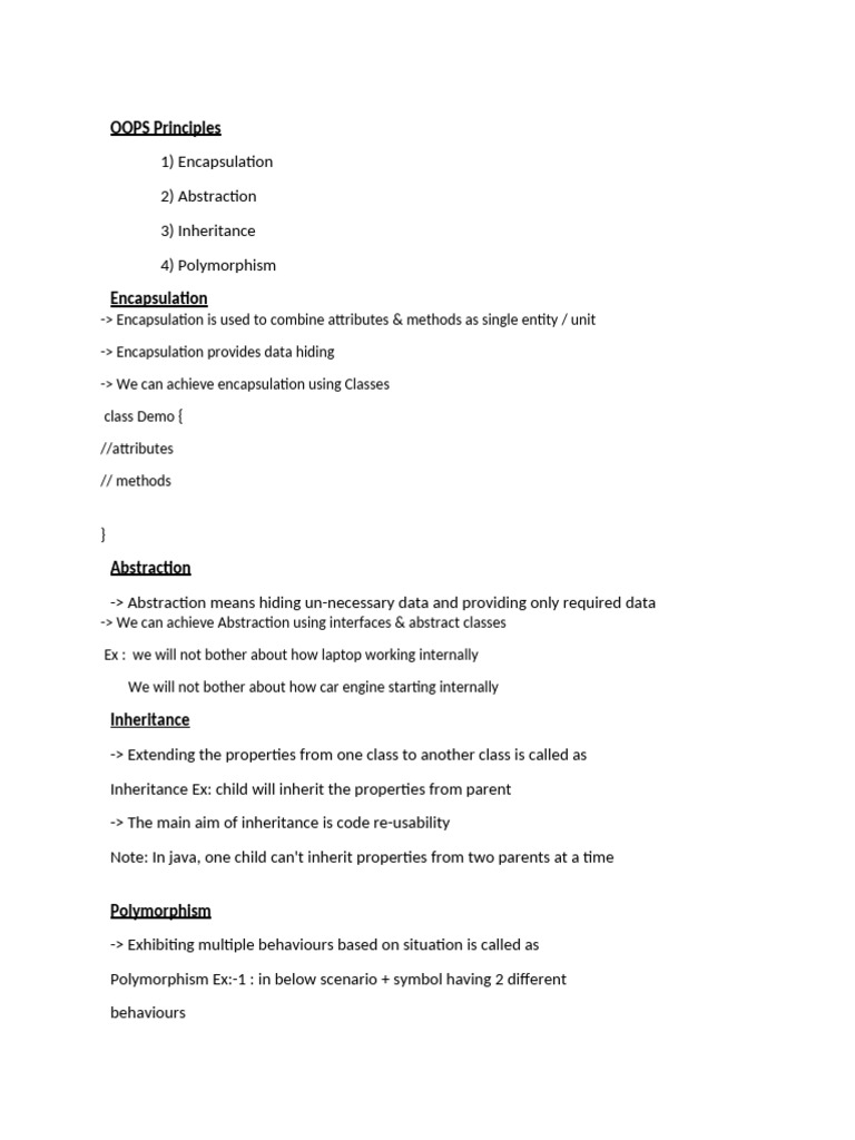 OOPS Principles | PDF