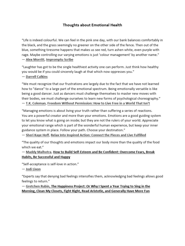 Managing Emotional Health Effectively | PDF