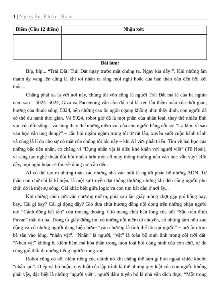 Cô Loan NLVH | PDF