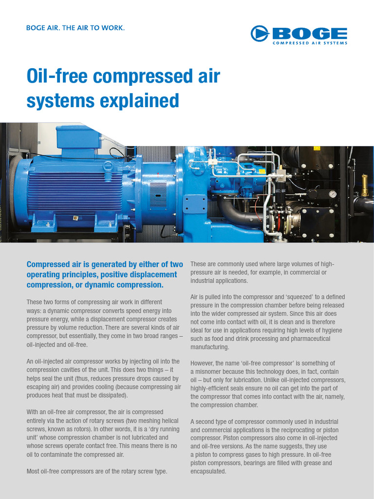Boge - Oil-Free Compressed Air Systems Explained - White Paper - March 2016 0 | PDF | Energy ...