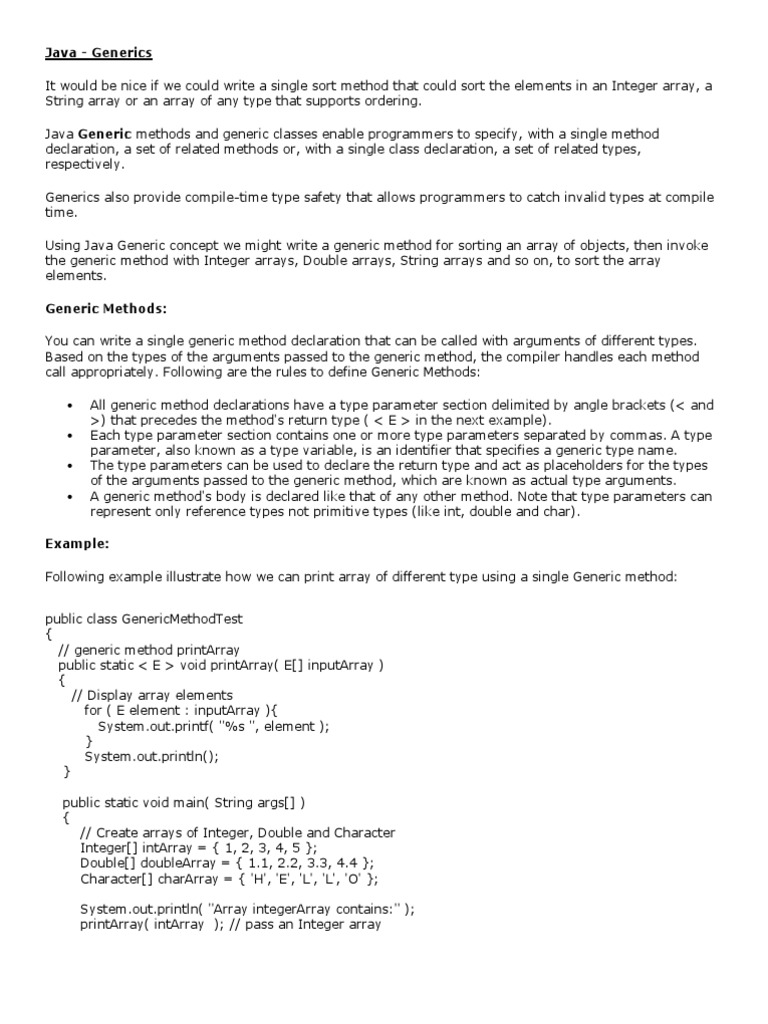 Generic | PDF | Method (Computer Programming) | Parameter (Computer ...