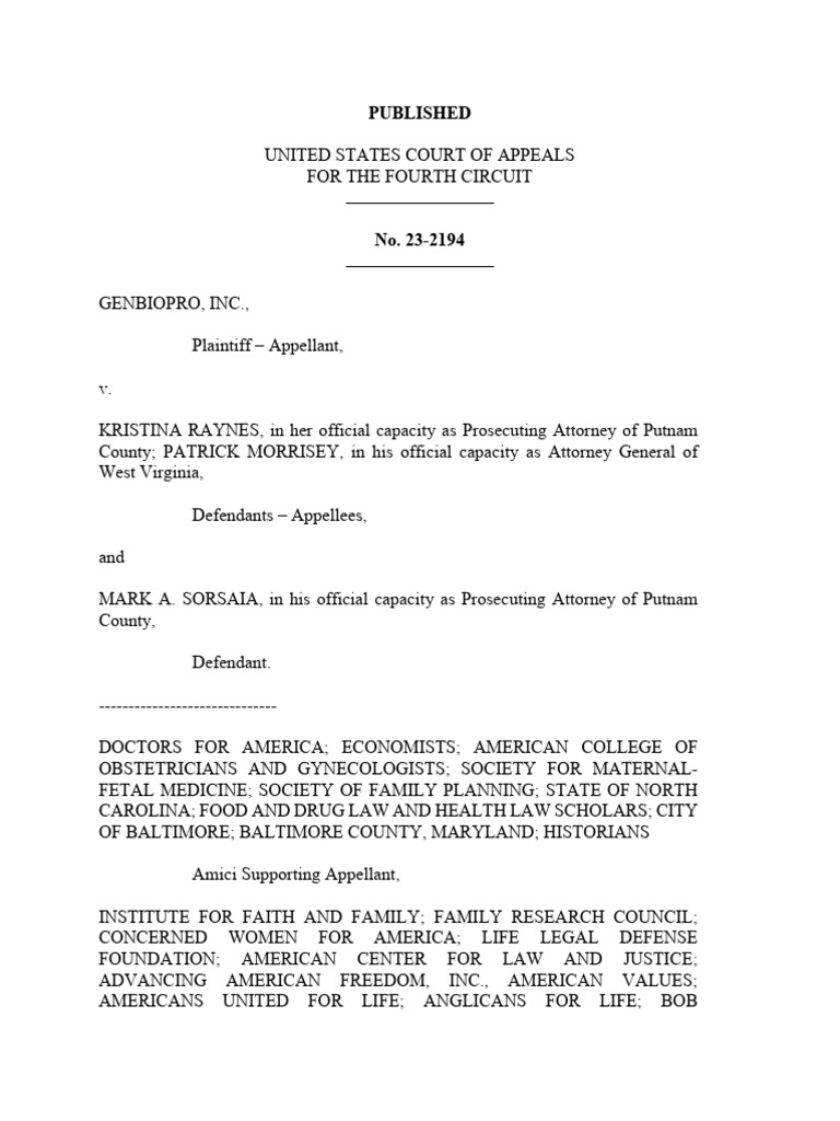 GenBioPro v. Morrisey Ruling | PDF | Federal Preemption | Food And Drug ...