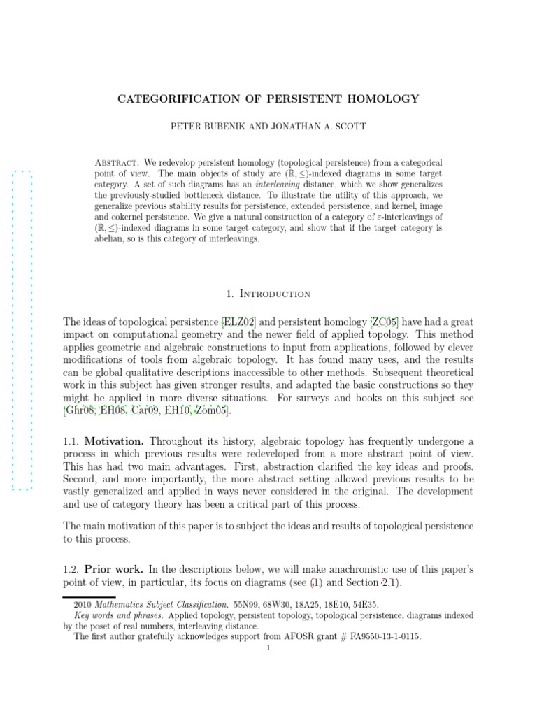 Categorification of Persistent Homology | PDF | Category Theory ...