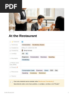 Restaurant Crossword Puzzle Clues | PDF | Meal | Food And Drink Preparation