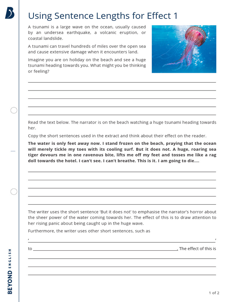 Using Short Sentences for Impact | PDF | Tsunami | Sea