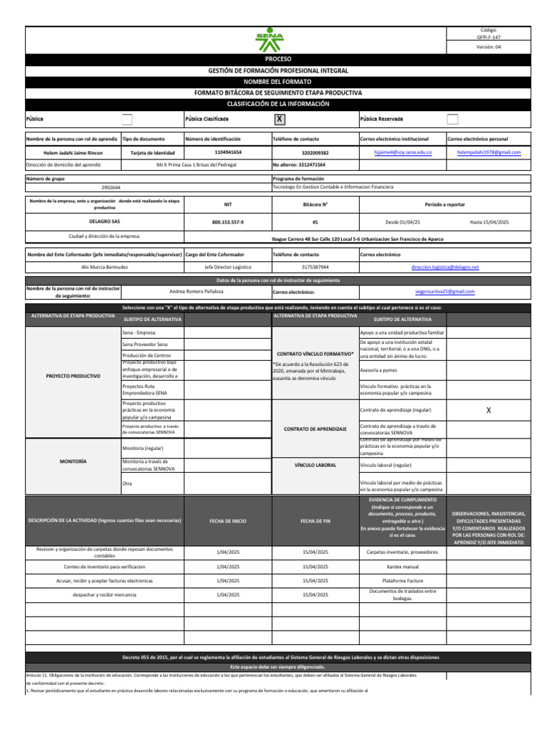 Bitácora #1 Helem Jaime | PDF