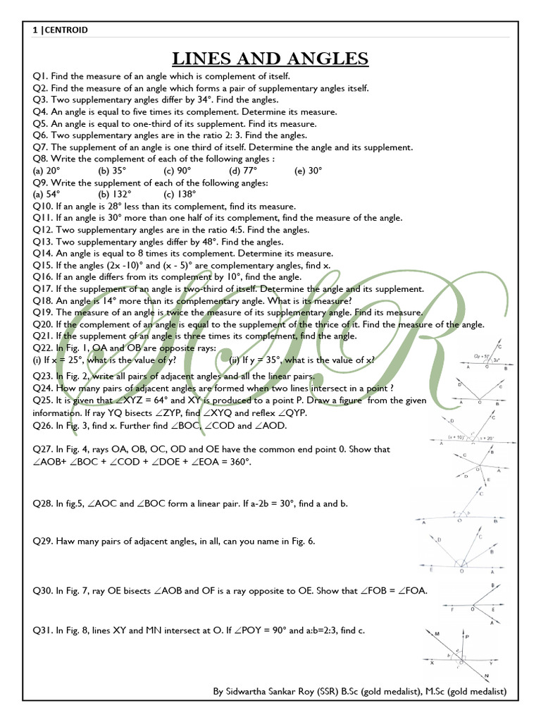 Angle and Supplement Relationships | PDF | Euclid | Triangle Geometry