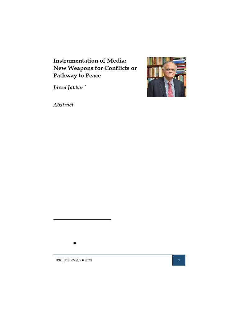 Article 1 IPRI Journal XXV I Senator Javed Jabbar Ed de June30 Final ...