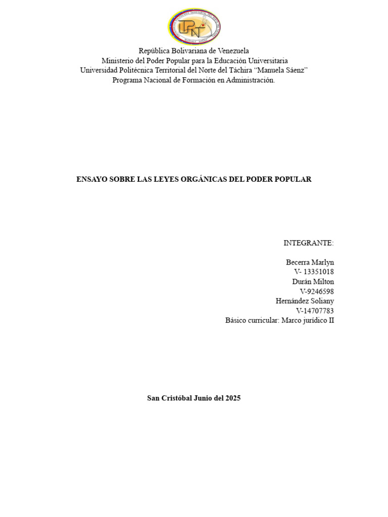 Leyes Orgánicas del Poder Popular en Venezuela | PDF | Planificación ...