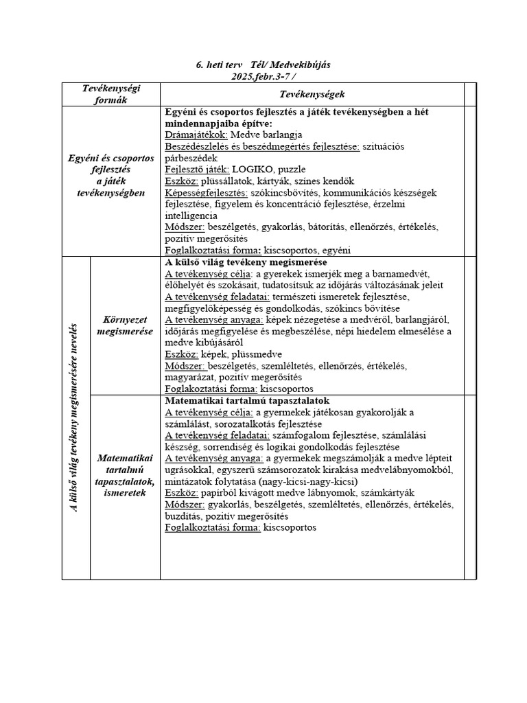 Heti Terv 6. Hét | PDF